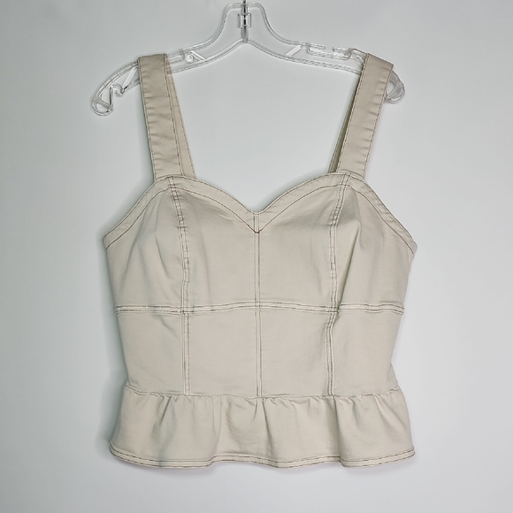 Jessica Simpson | Tops | Jessica Simpson Ecru Denim Bustier Peplum Tank ...